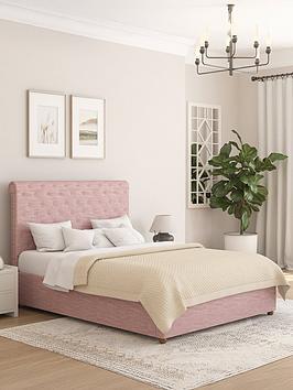 Aspire Zahra Cotton Ottoman Bedframe With Mattress Option - Rose - Bed ...