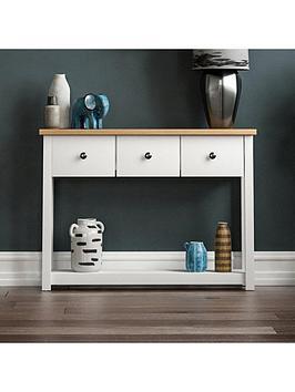 Vida Designs Arlington 3 Drawer Console Table - White by Very ...
