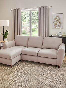 Very Home Shay Standard Back Left Hand Chaise 100% Leather Sofa by Very ...