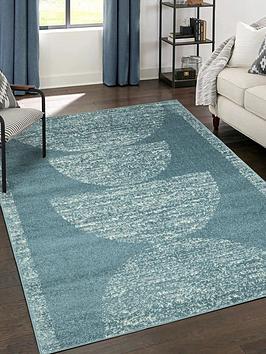 Juno Semi Circle Rug - Denim Blue by Very | ufurnish.com
