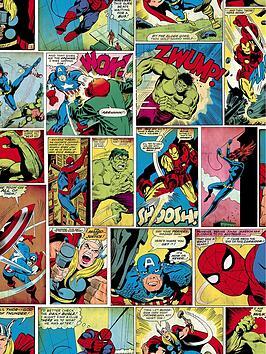 Marvel Comic Strip Wallpaper, Multi by Very | ufurnish.com