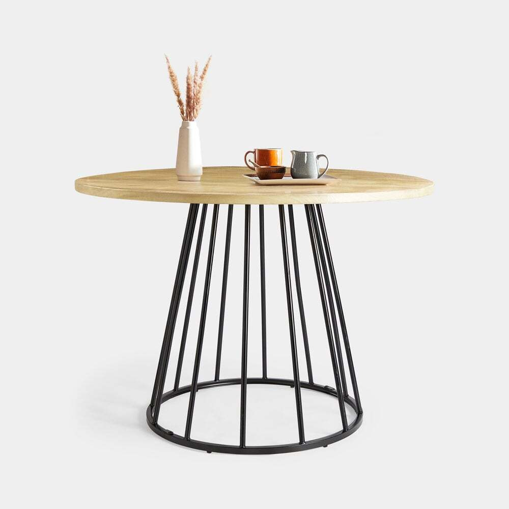 Mosley 4 Seater Round Dining Table by VonHaus | ufurnish.com