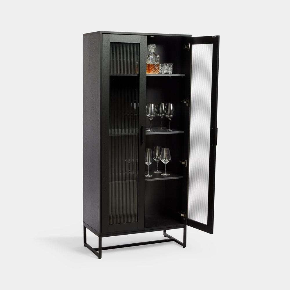 Ardwick Fluted Glass 2 Door Cabinet by VonHaus | uFurnish.com