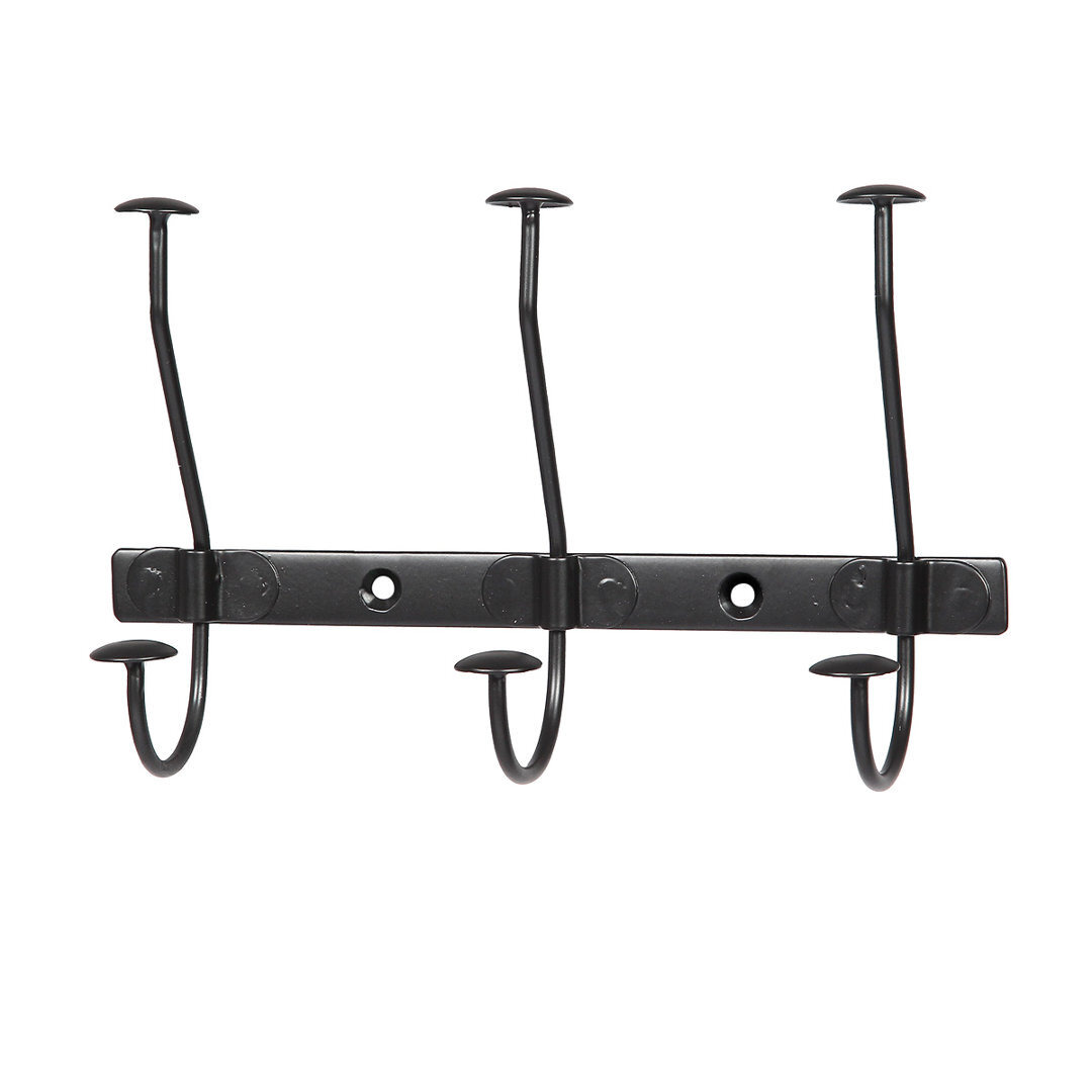 3 - Hook Wall Mounted Coat Rack in Black by Wayfair | ufurnish.com