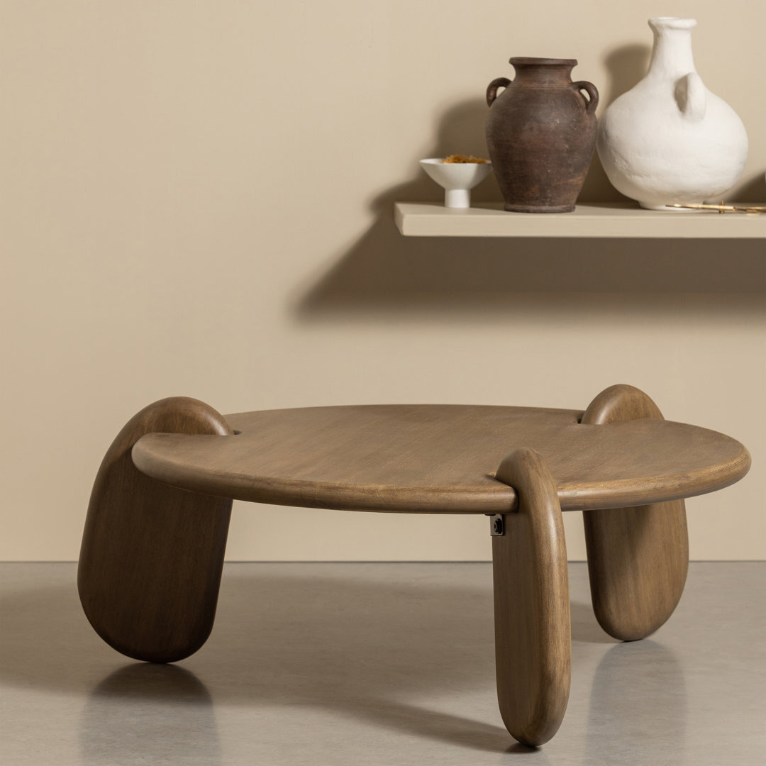 Imbue Solid Wood Three Leg Coffee Table by Wayfair | ufurnish.com