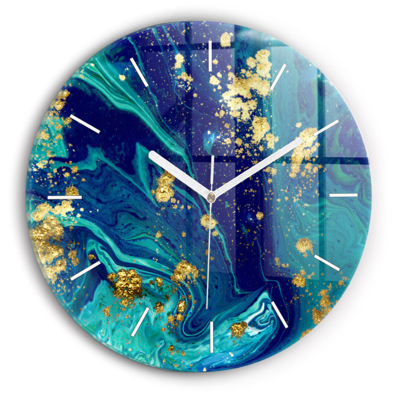 Glass Wall Clock 30 cm Modern abstraction Decoration Wall Art by ...