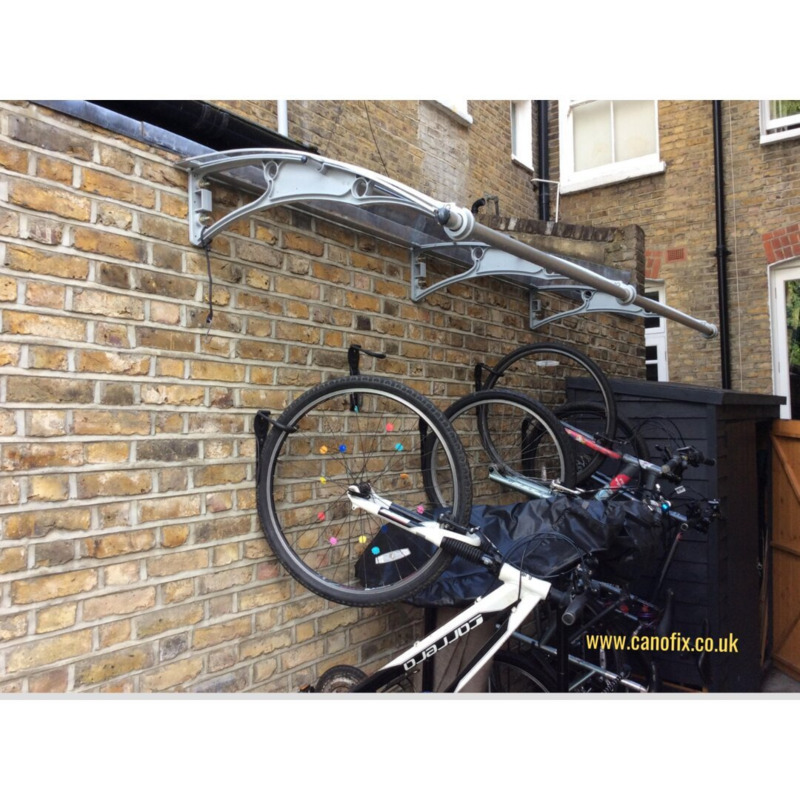 1.5m W x 1.27m D Door Canopy Grey-Bracket Bronze-Sheet by Wayfair ...