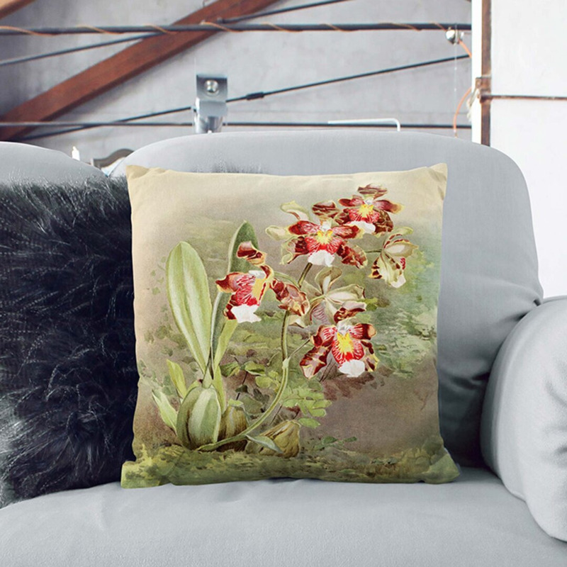 Magnolia Flowers Illustration Tab. 49 by Frederick Sander Cushion with ...