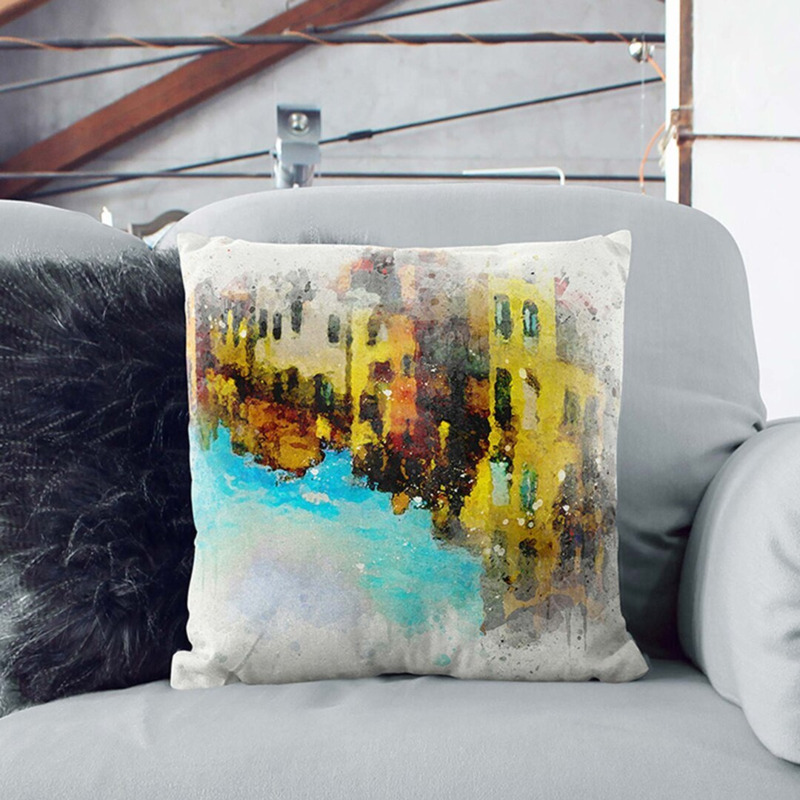 Reflection of Houses in Girona Spain Cushion with Filling by Wayfair ...