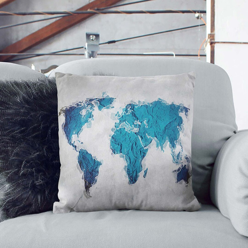Map of the World Cushion with Filling by Wayfair | ufurnish.com