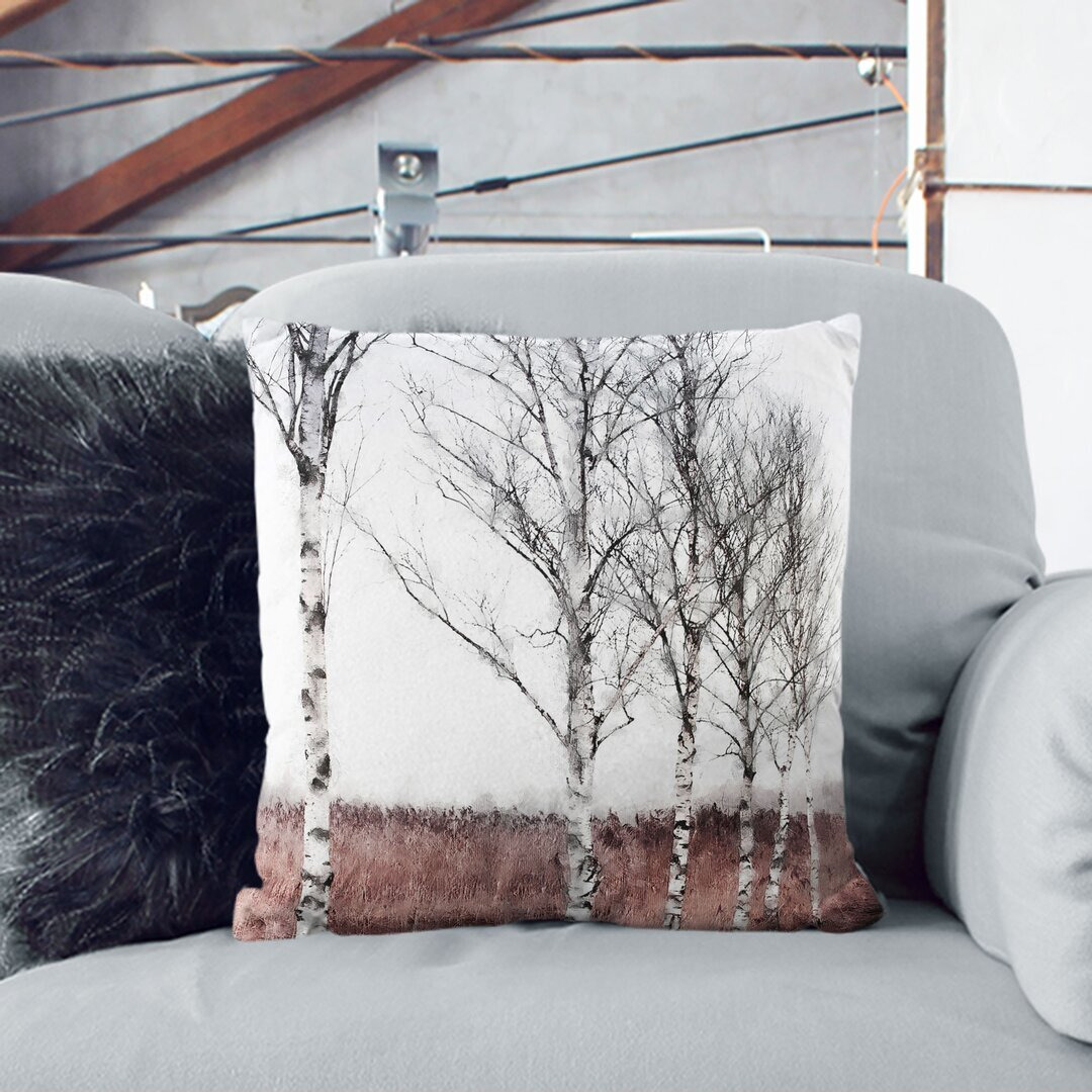 Row of Birch Trees Cushion with Filling by Wayfair | ufurnish.com