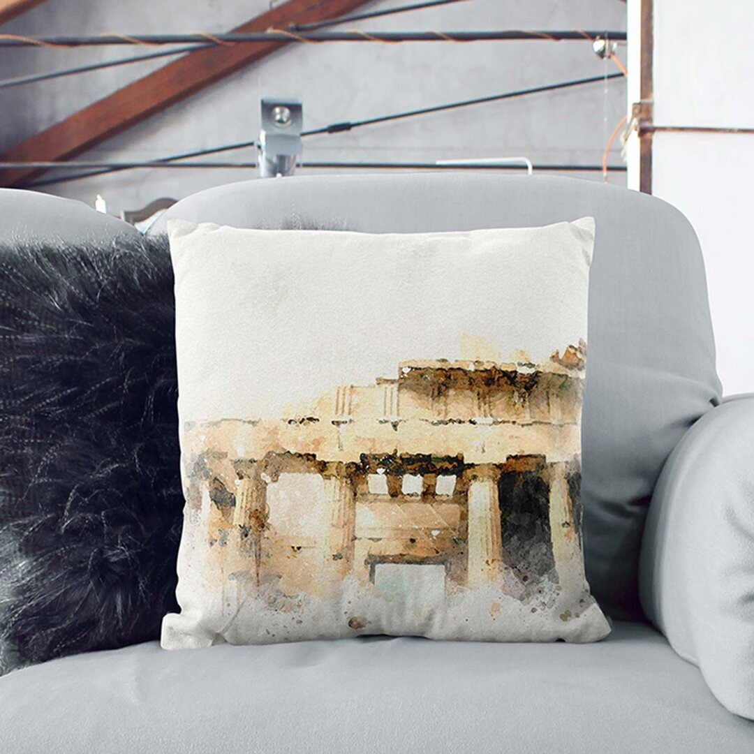 Parthenon in Greece Cushion with Filling by Wayfair | ufurnish.com