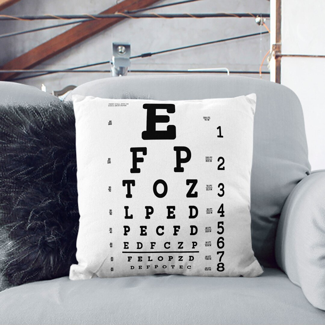 Eye Test Chart Typography Scatter Cushion by Wayfair | ufurnish.com