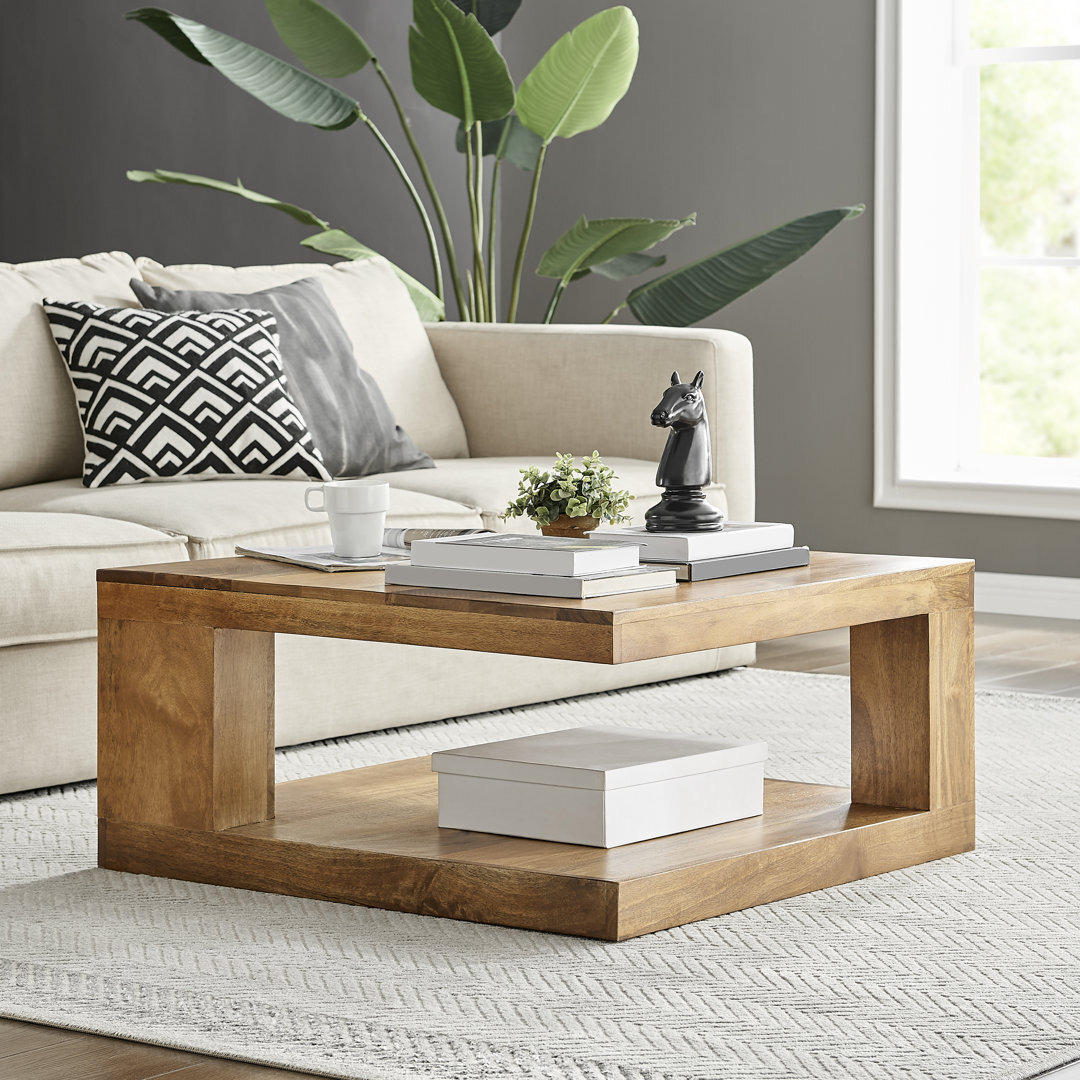 Sutterton Modern Rustic Style Solid Wood Coffee Centre Table with ...