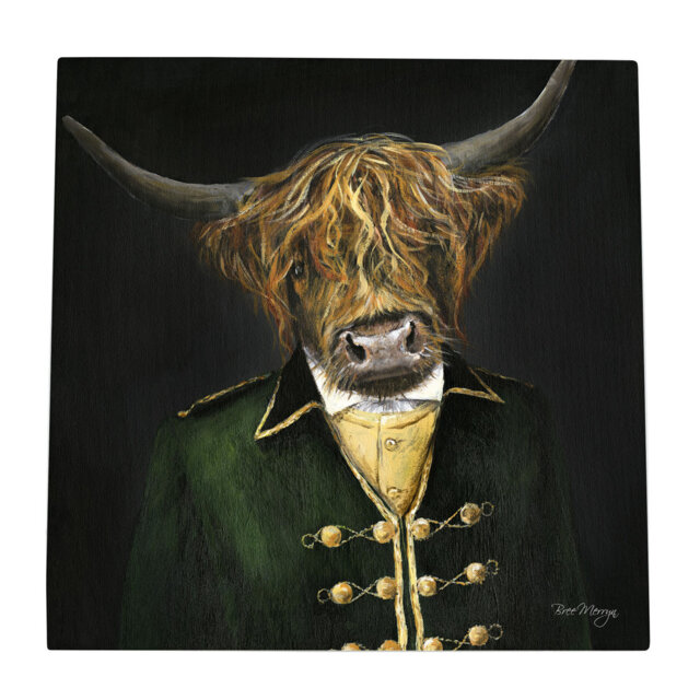 Dapper Hendrick Highland Cow by Bree Merryn Ceramic Art Tile Wall Décor ...