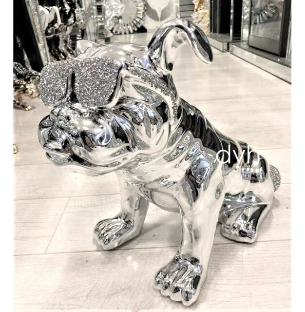 Cadell Crushed Diamond Sparkly Bull Dog Animal Puppy Glasses Figurine ...