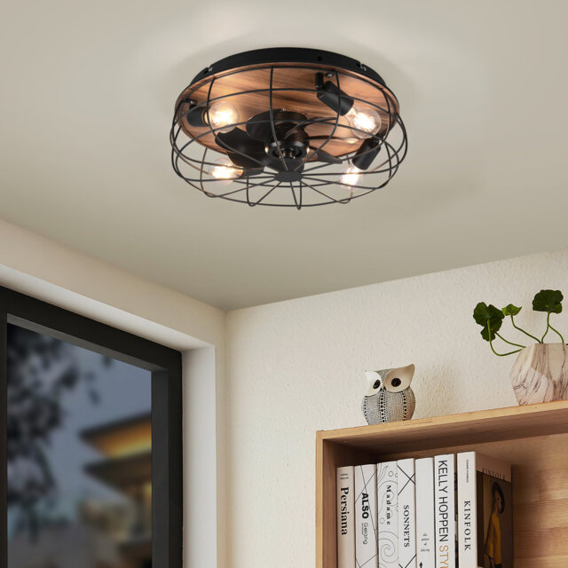48cm Calista 7 - Blade Ceiling Fan with Remote Control and Light Kit ...