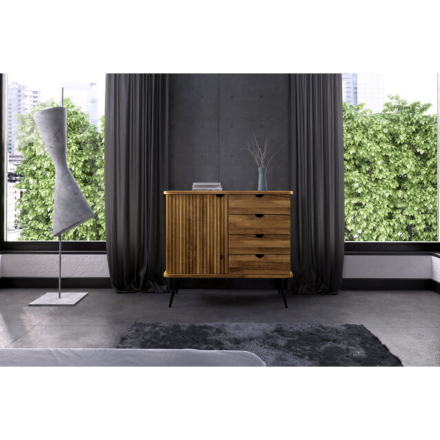 Algrange 4 Drawer 97Cm W Solid Wood Combi Chest by Wayfair | ufurnish.com