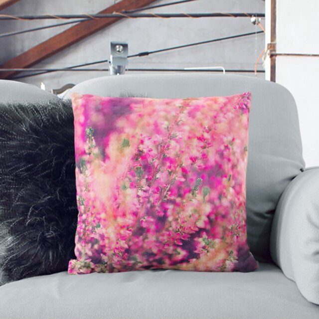 Pink Heather Painting Scatter Cushion with Filling by Wayfair ...