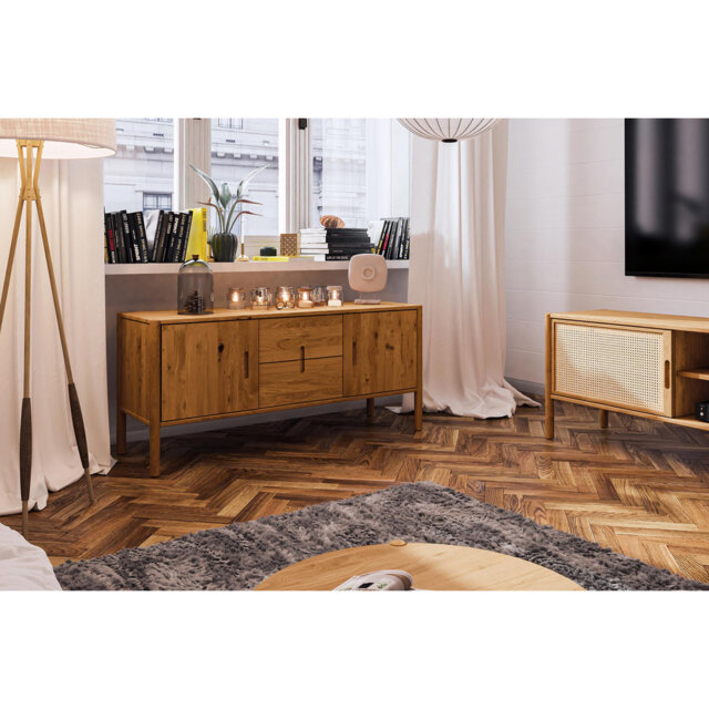 Cressing 2 Drawer 142Cm W Solid Wood Combi Chest by Wayfair | ufurnish.com