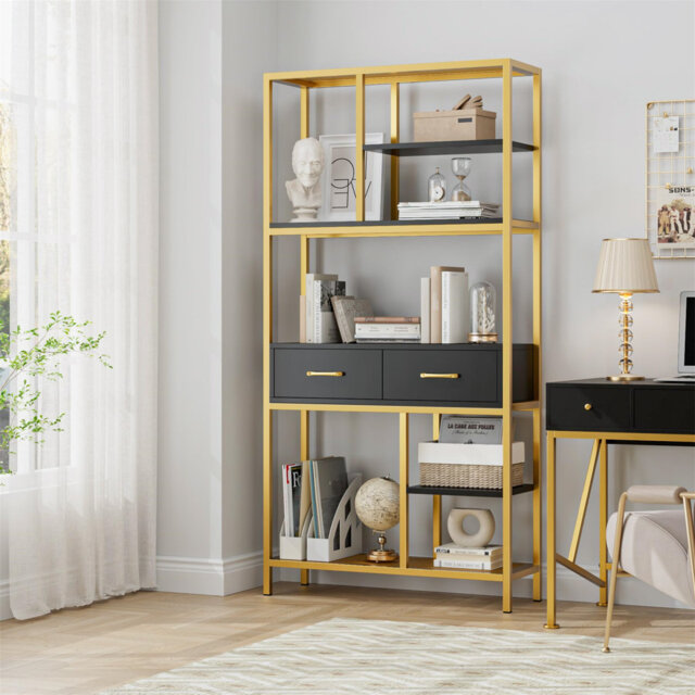 Callisburg 180cm H x 90cm W Metal Etagere Bookcase by Wayfair ...