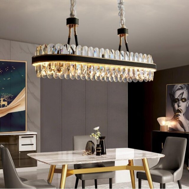 Luchi Modern Rectangular Crystal Chandelier by Wayfair | ufurnish.com
