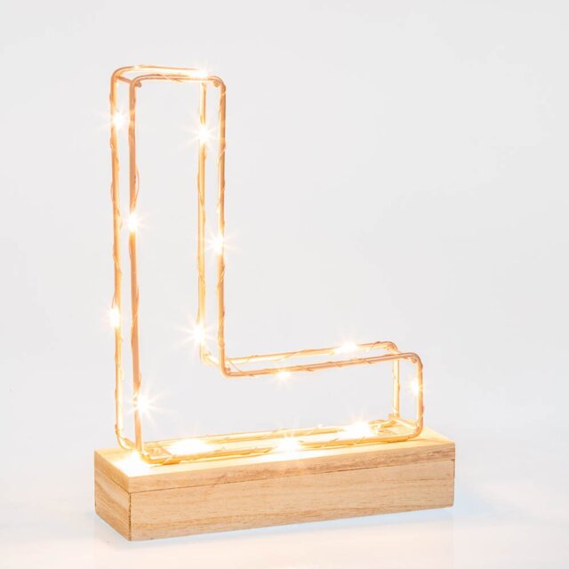 Light Up Letter - Personalised Initial Copper Letter Light LED Alphabet ...