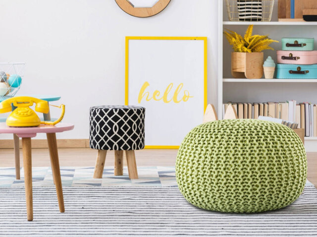 Pouf Iyana - 45x45x30 cm - Plastic by Wayfair | ufurnish.com