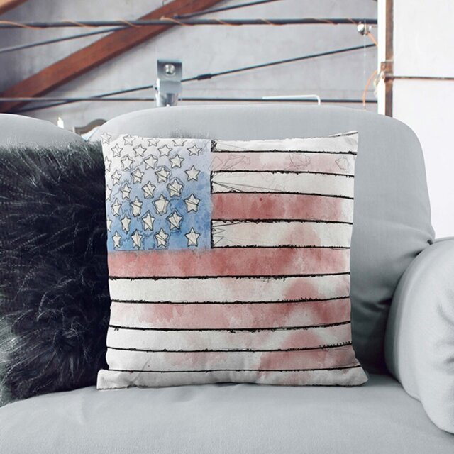 Painted American Flag Cushion with Filling by Wayfair | uFurnish.com