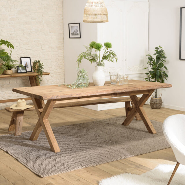 Brayfield Rectangular 220Cm L x 100Cm W Restaurant Table Dining Table ...