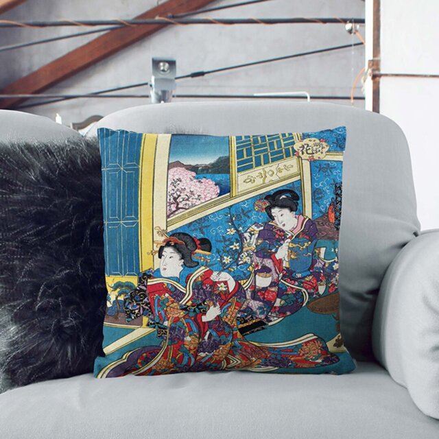 Flower of Akashi by Utagawa Kuniteru Cushion with Filling by Wayfair ...