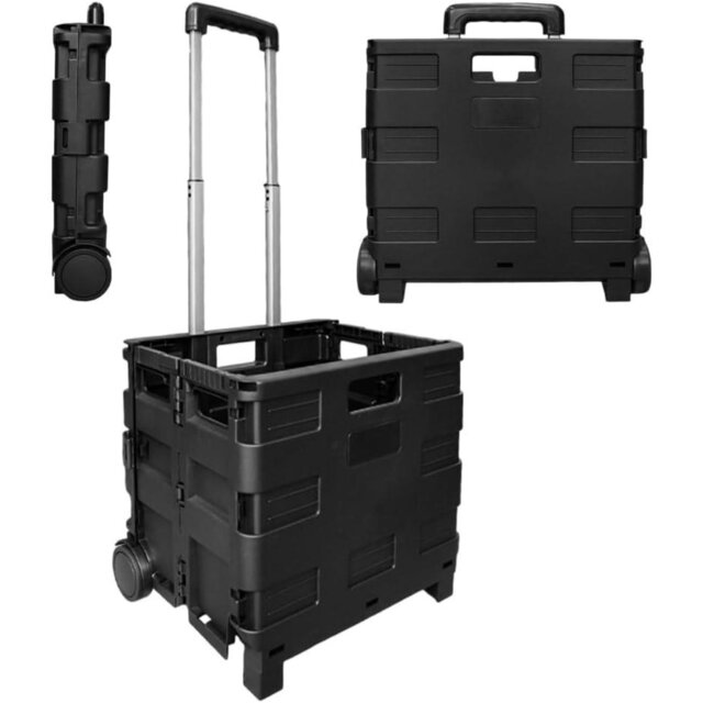 Rebrilliant Bautz Foldable Shopping Trolley 25Kg Boot Cart with Wheels ...