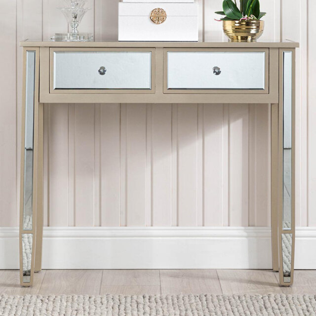 2 Drawer Console Table for Hallway Living Room Furniture, 90cm Slim ...