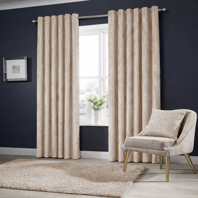 Winkel Heavy Velvet Eyelet Ready Made Thermal Drapes & Curtains by ...