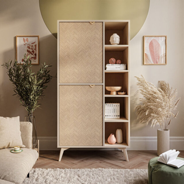 ALOE RG80 Herringbone Scandi Bookcase by Wayfair | ufurnish.com