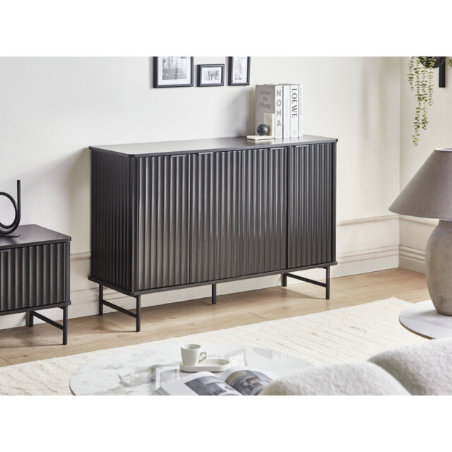 4 Door Sideboard GLASTONBURY 80 cm Black by Wayfair | ufurnish.com