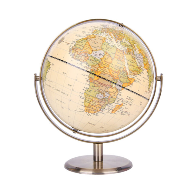 Exerz 20Cm Antique Globe Metal Arc And Base Bronzed Colour - World ...