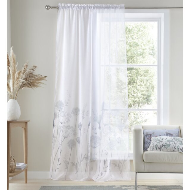 Meadowsweet Floral Tab Top Voile Curtain Panel by Wayfair | ufurnish.com