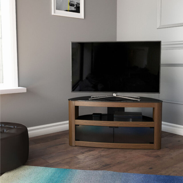 Burghley Plus 1m Curved TV Stand - Walnut by Wayfair | ufurnish.com