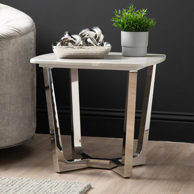 Azarius 55cm Metal End Table for Living Room Furniture, Modern Sofa ...