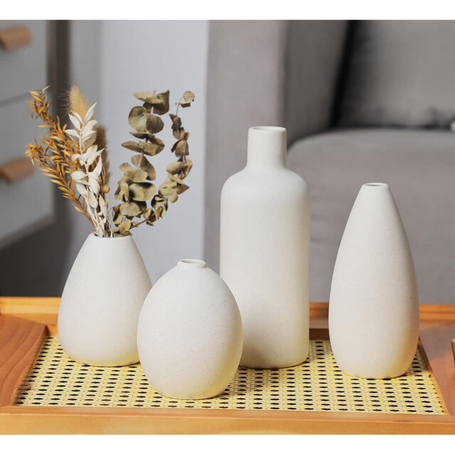 4-Piece Vase Set - Small Flower Vases for Stunning Centerpieces, Modern ...
