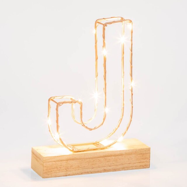 Light Up Letter - Personalised Initial Copper Letter Light LED Alphabet ...