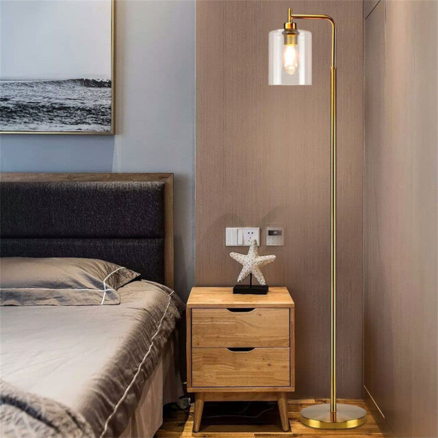 Aliyanna 163cm Gold Reading Floor Lamp by Wayfair | ufurnish.com