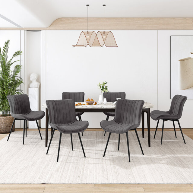 47.5cm H Velvet Modern Dining Chairs with Metal Legs by Wayfair ...