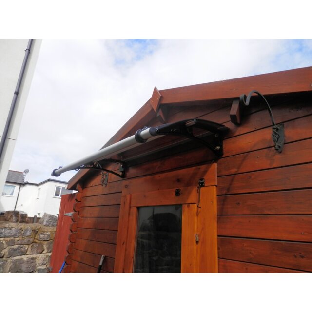 Middleport 1.5m Width x 0.65m Depth Door Canopy Grey-Bracket Bronze ...