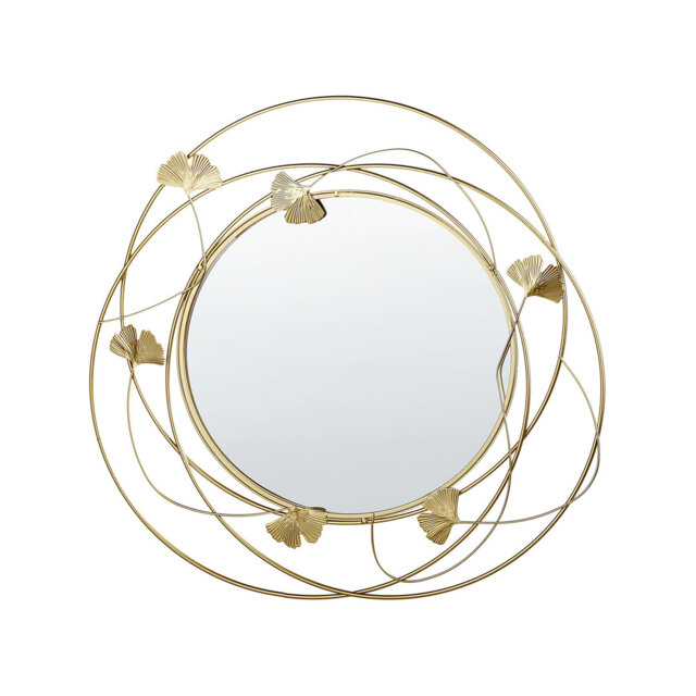 Fentress Round Metal Framed Wall Mounted Accent Mirror in Gold by ...