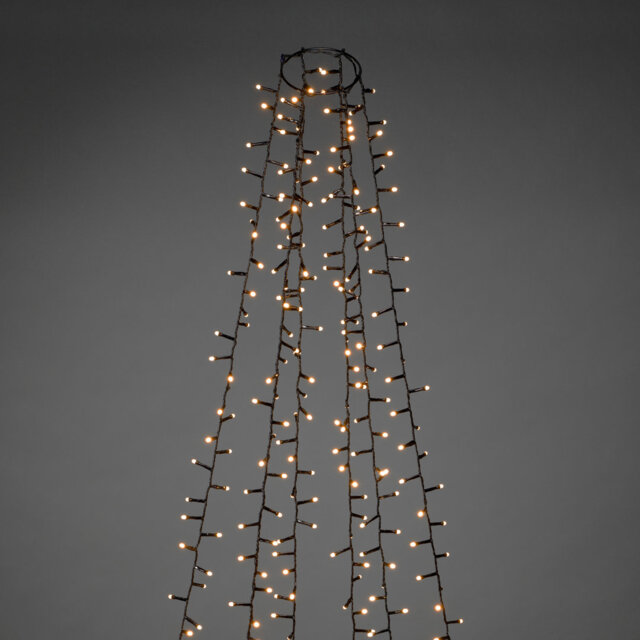 Indoor Outdoor Compact Christmas Tree Light Set - 1080 Amber White LEDs ...