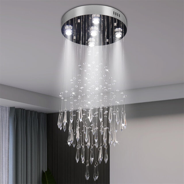 Raindrop Chandelier Modern Crystal Chandelier 5 Light Raindrop Crystal ...