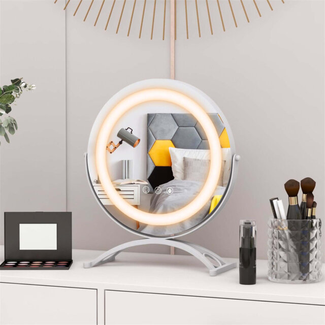 Demetrias Metal Round Floor Mirror by Wayfair | ufurnish.com