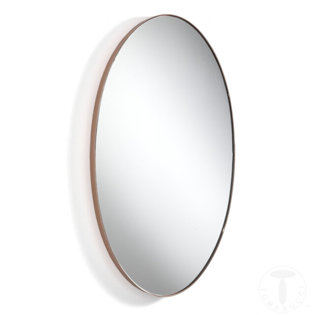 Aalim Oval Metal Framed Wall Mounted Accent Mirror in Brown by Wayfair | ufurnish.com